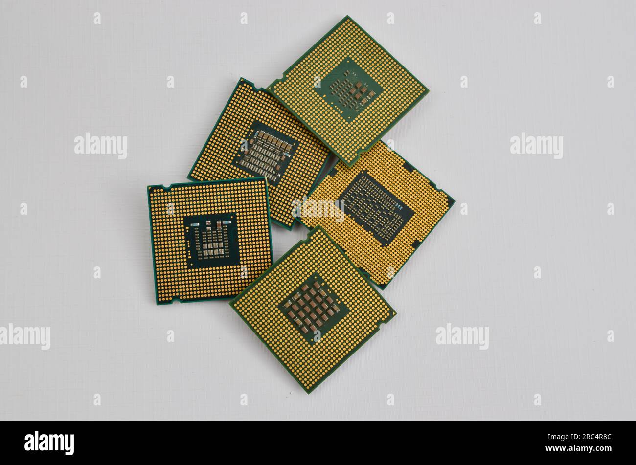 Technology concept highlighted with closeup of a computer processor on ...