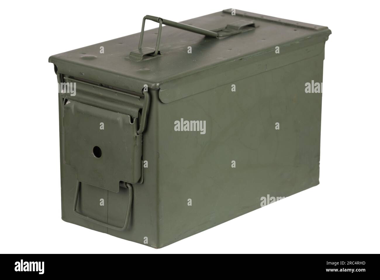 US army green metal ammo can for gun cartridges isolated on white Stock Photo - Alamy