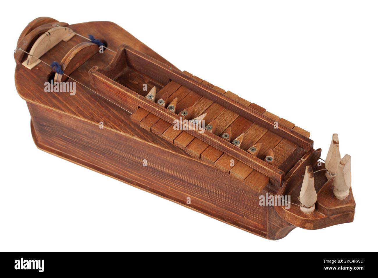 The Hurdy-gurdy, stringed musical instrument. Isolated on white ...