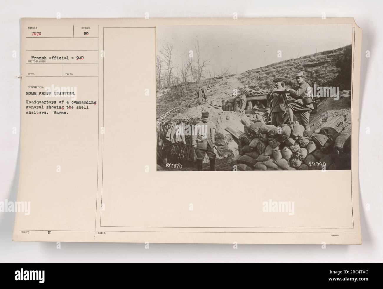 "111-SC-7870 - Bomb proof quarters. Headquarters of a commanding ...