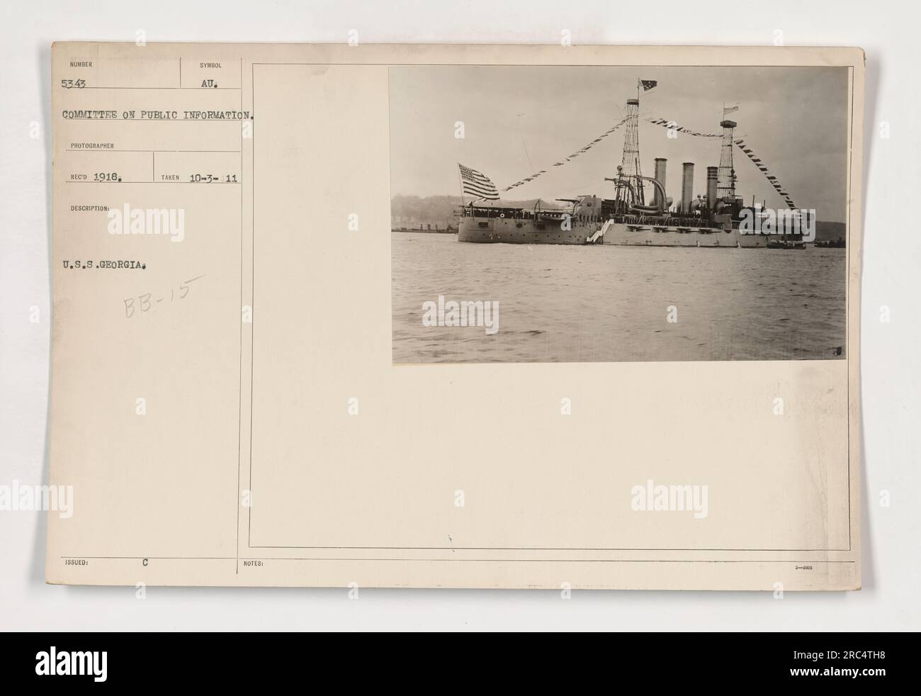 U.S.S. Georgia, a battleship depicted in this photograph, during a ...