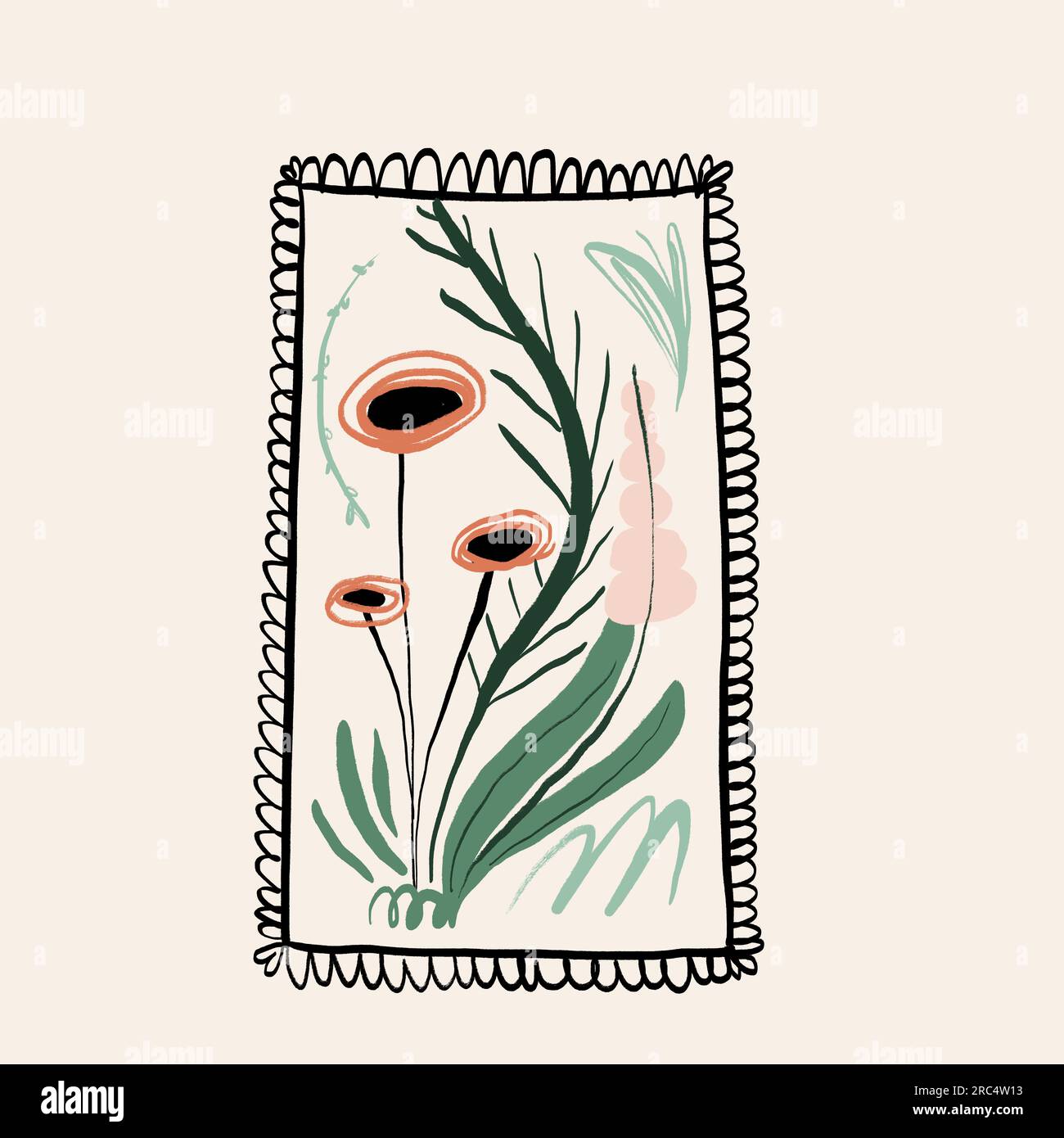 Minimalist flat style vector illustration of painting in frame of ...