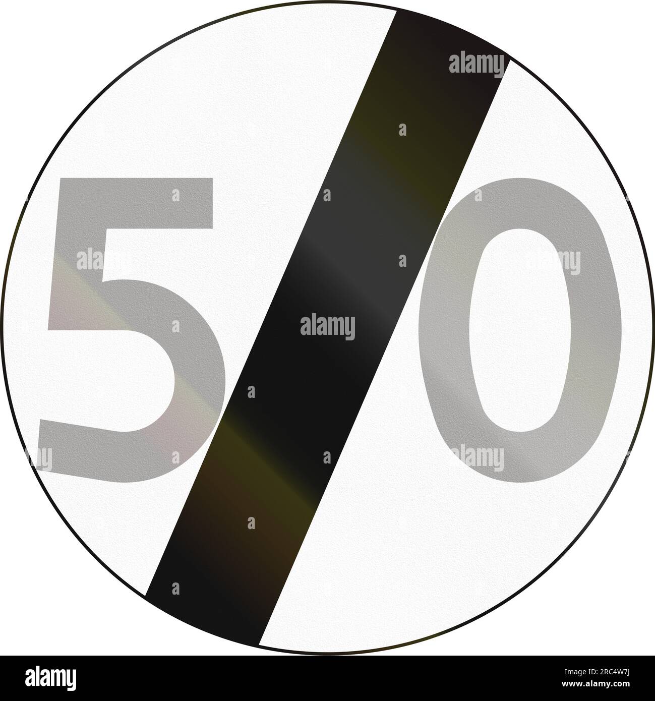 Polish traffic sign: End of speed limit 50 kilometers per hour Stock ...