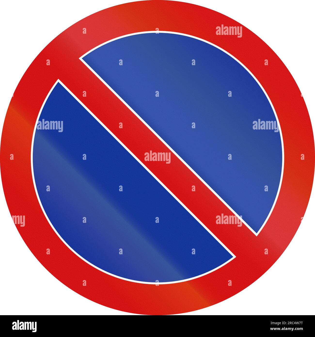 Polish traffic sign: No parking along carriageway Stock Photo - Alamy