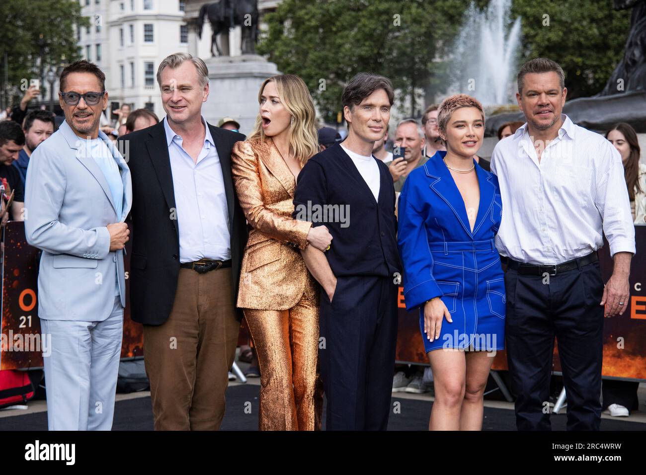 Director Christopher Nolan, Cillian Murphy, Emily Blunt, Robert Downey Jr., Florence Pugh, and ...