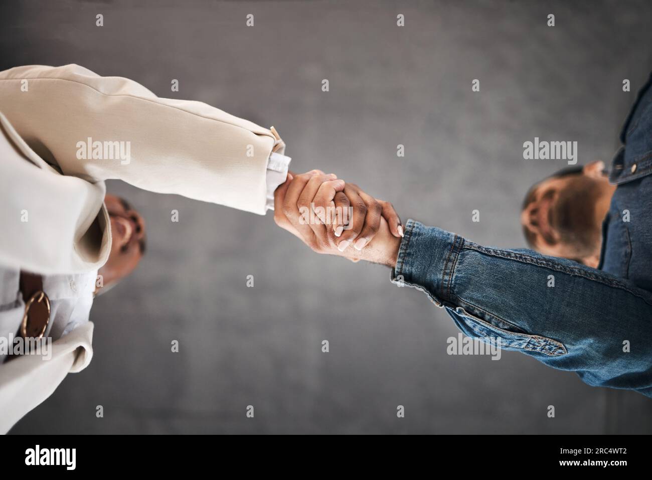 Business people, handshake and meeting in partnership, teamwork or ...