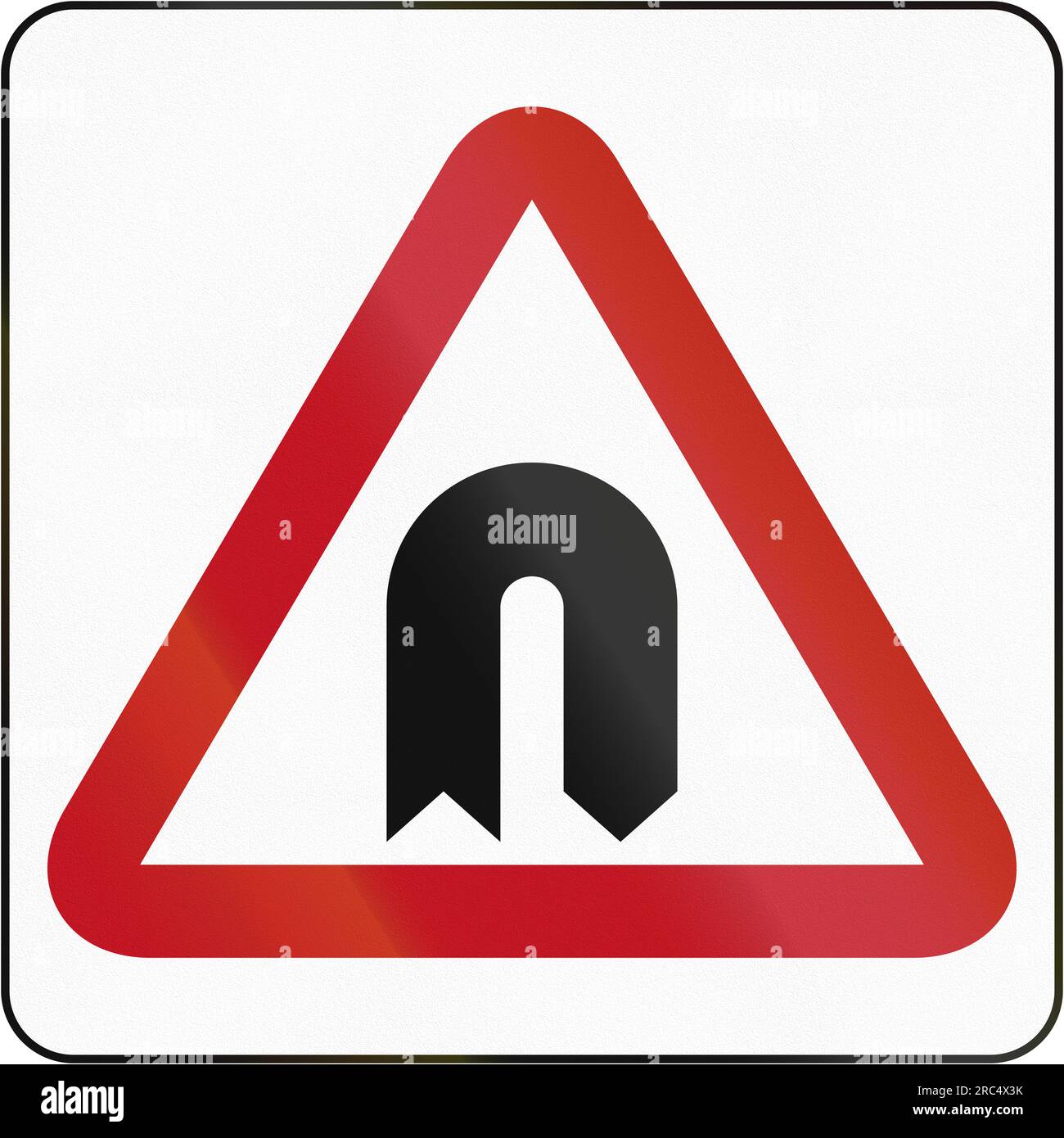 Road sign in Brunei: U Turn Ahead Stock Photo - Alamy