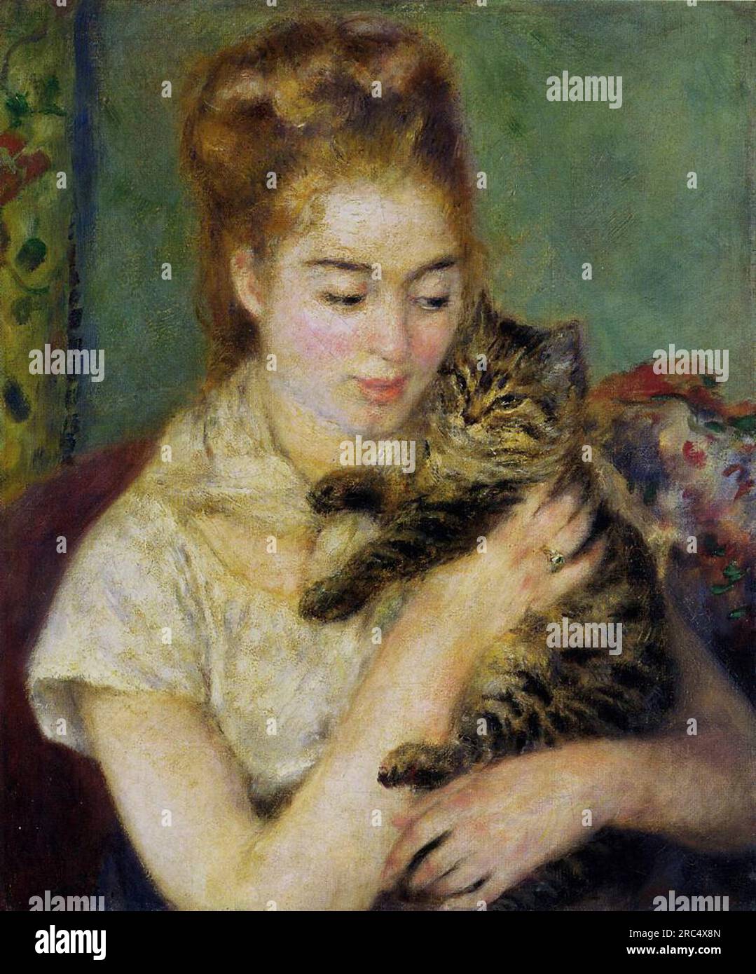 Woman with a Cat 1875 by Pierre-Auguste Renoir Stock Photo - Alamy