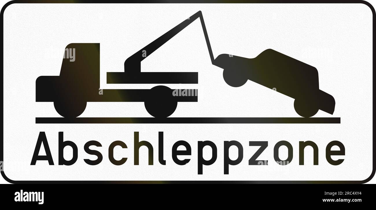 Austrian traffic sign: Tow away zone Stock Photo - Alamy