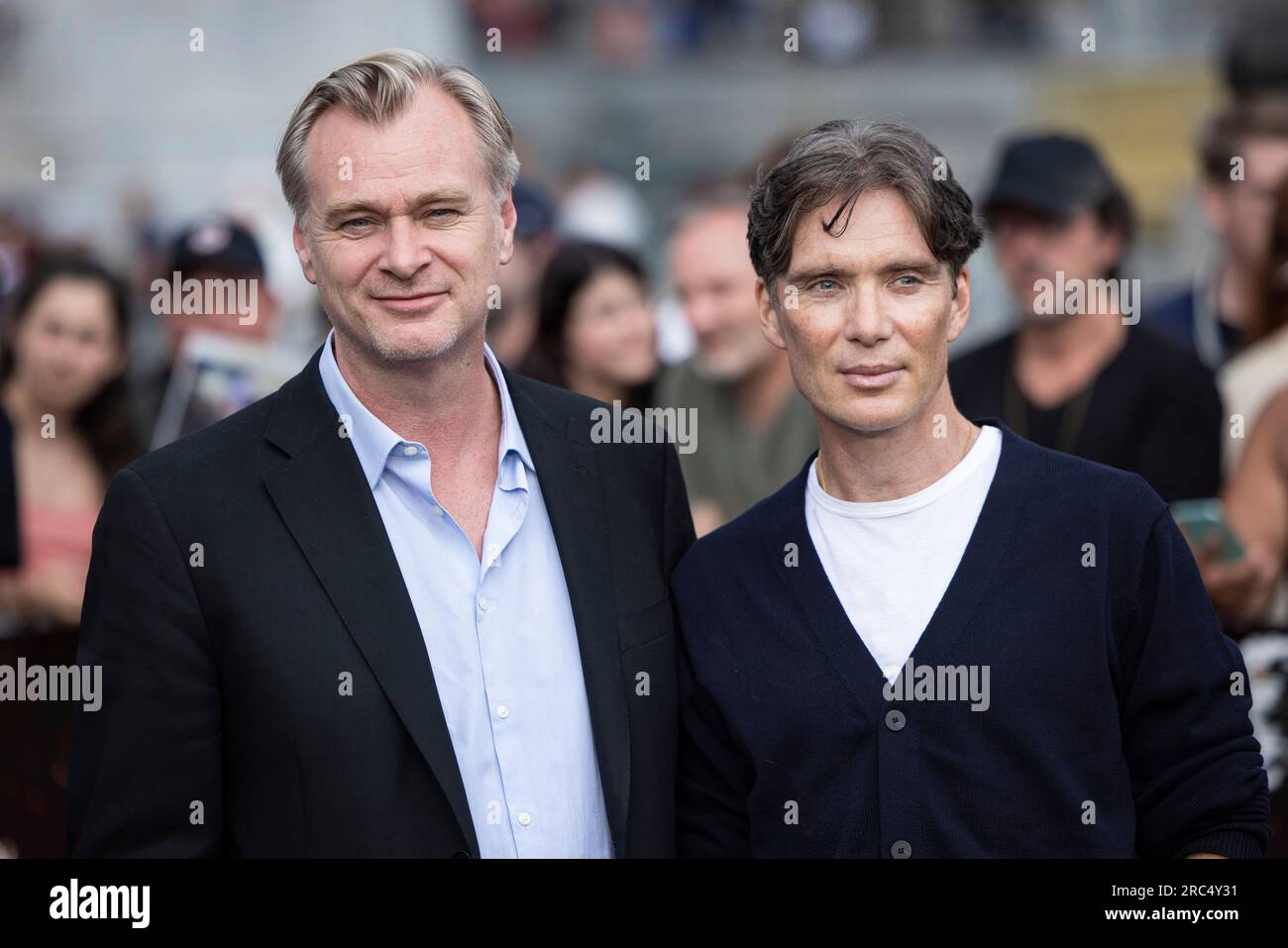 Director Christopher Nolan and Cillian Murphy pose for photographers at ...