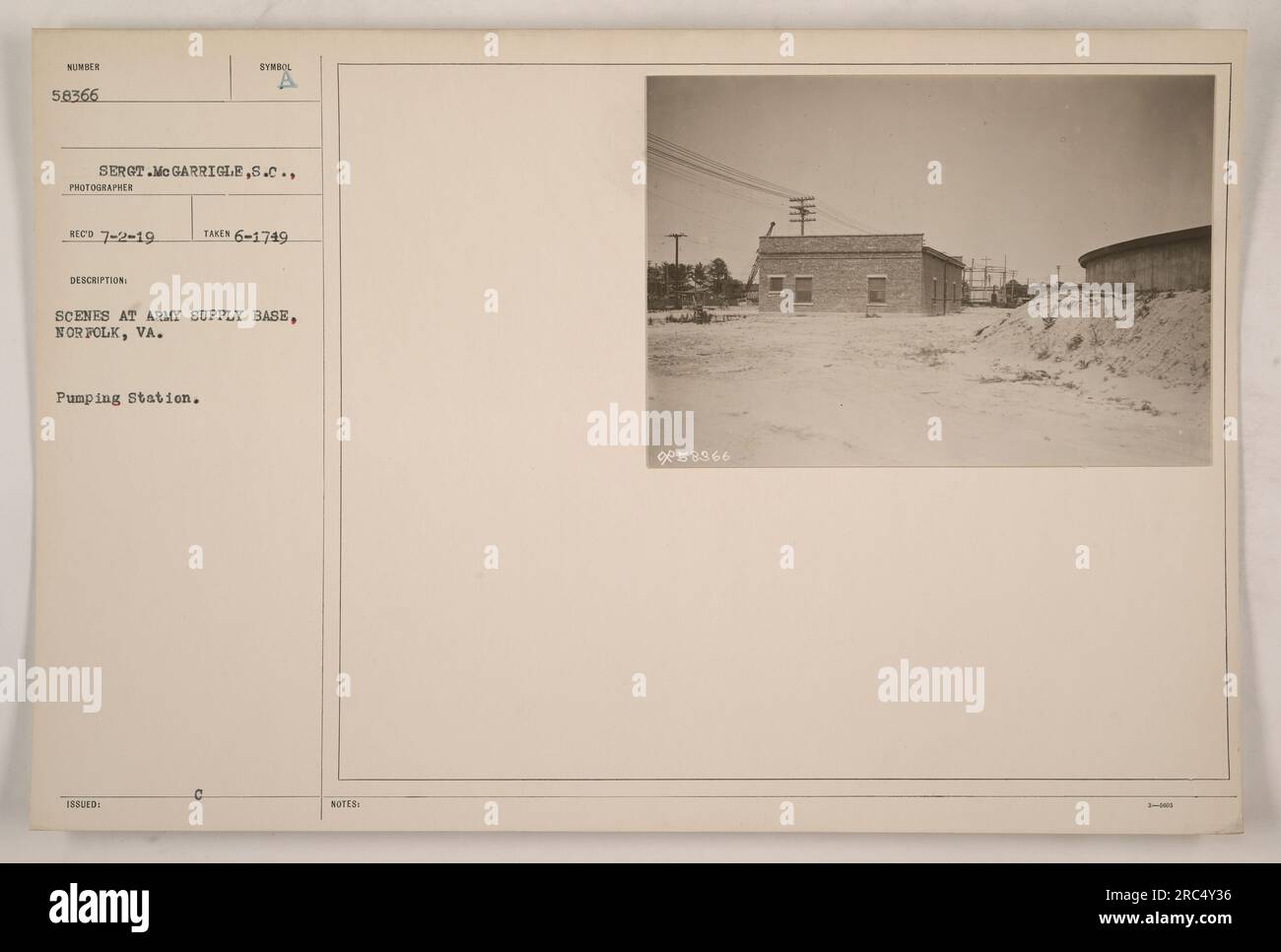 Pumping station at Army Supply Base in Norfolk, VA. The photograph was ...