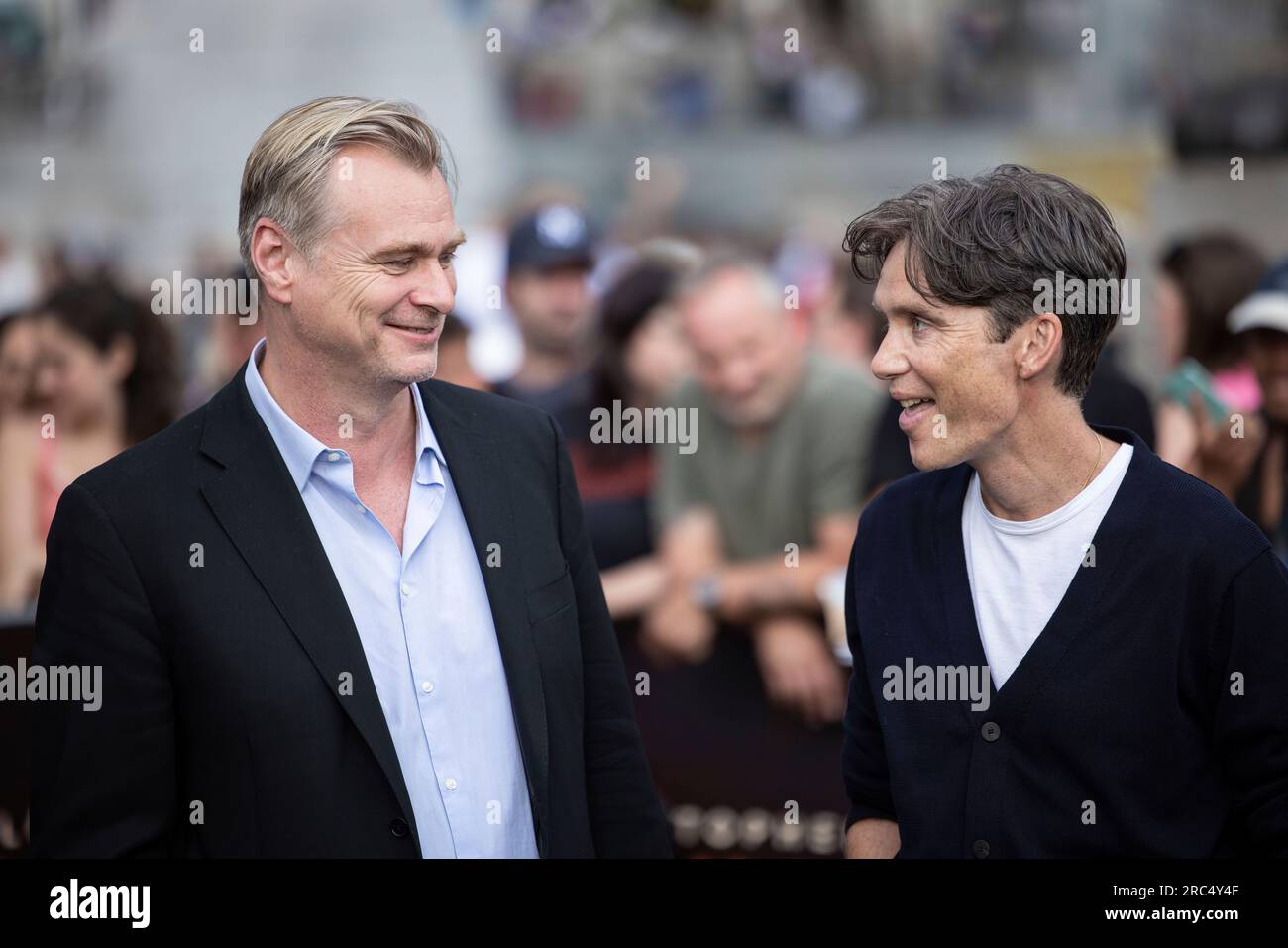 Director Christopher Nolan and Cillian Murphy pose for photographers at ...