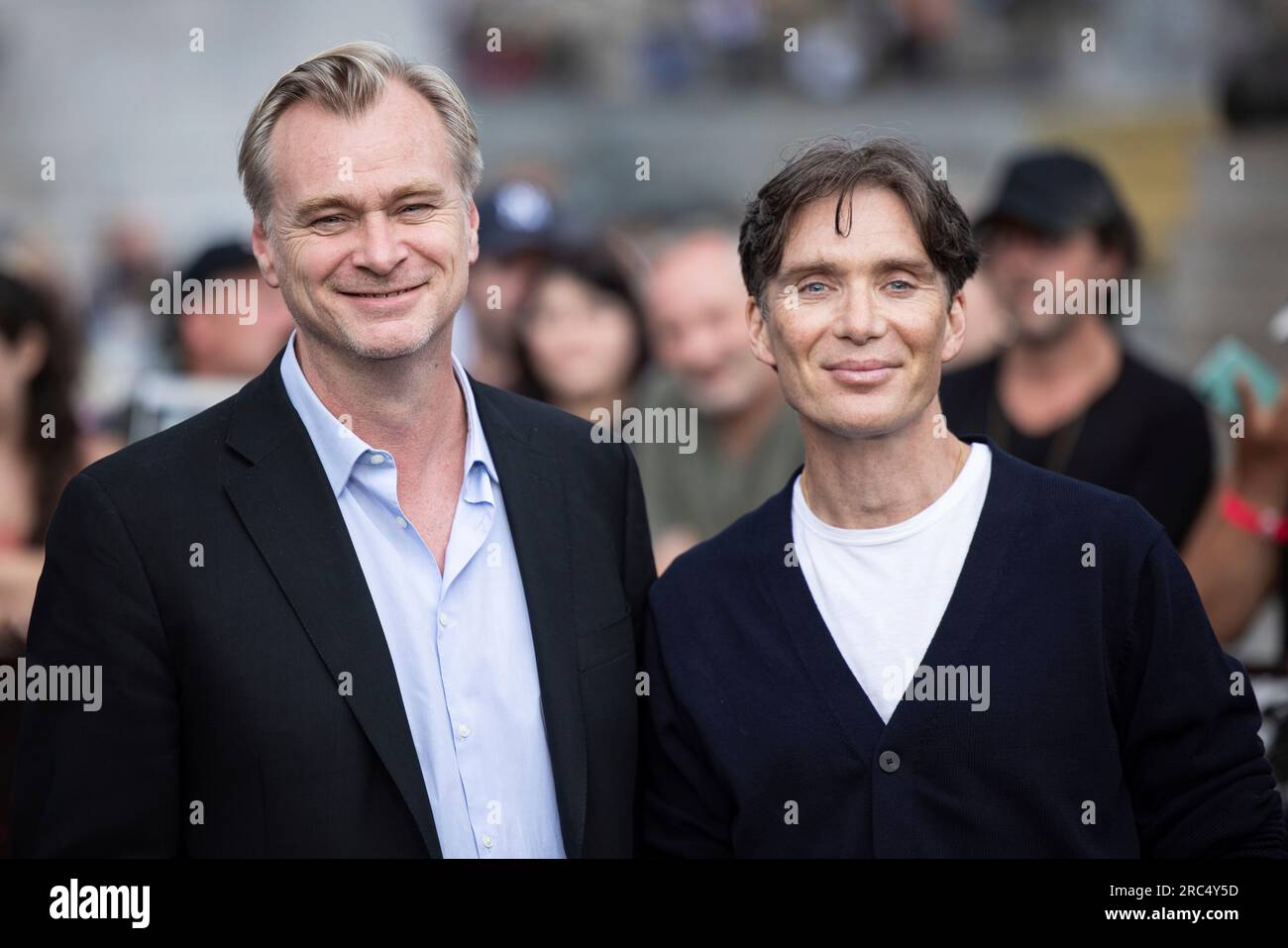 Director Christopher Nolan and Cillian Murphy pose for photographers at ...