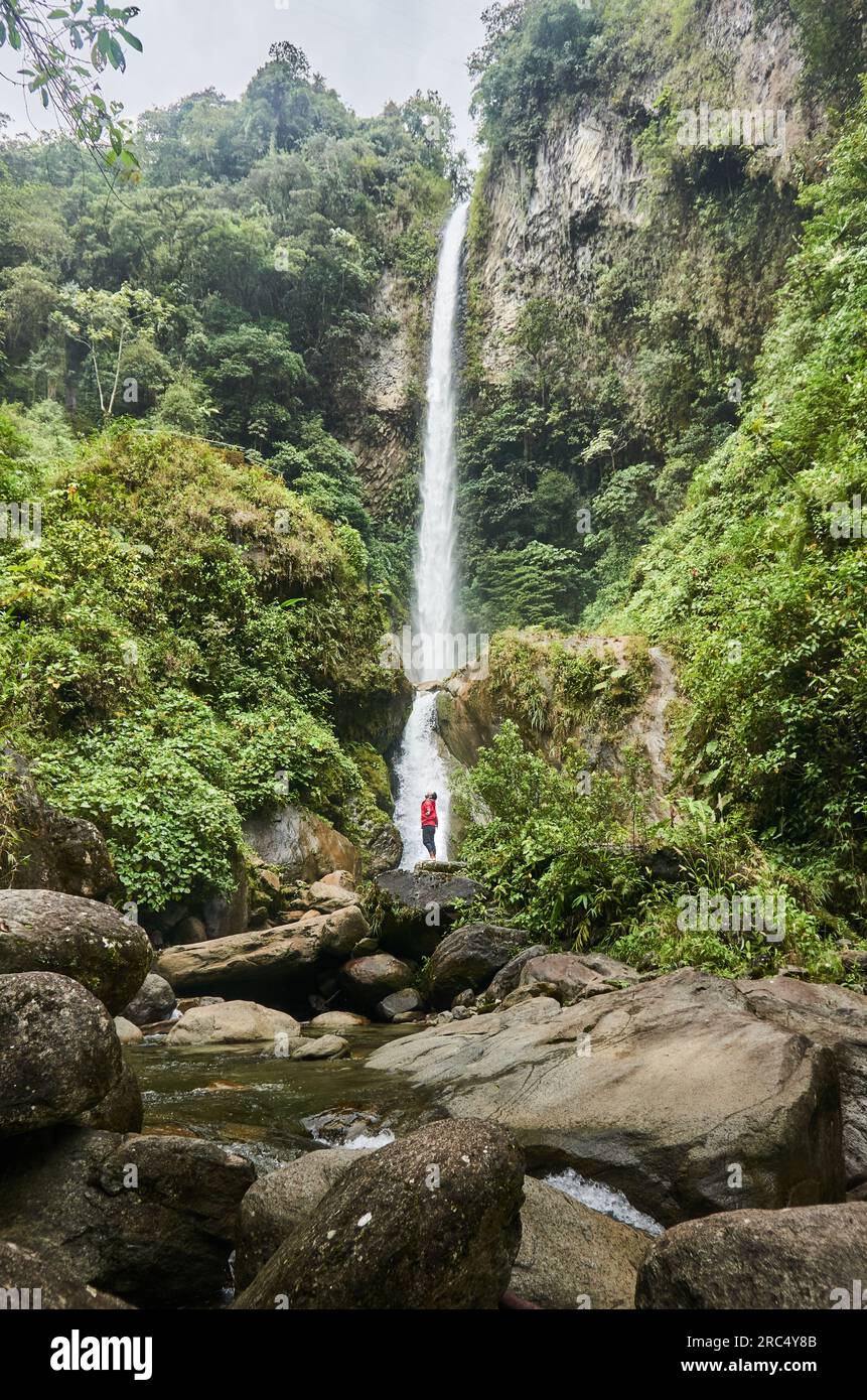 Tourist on pailon del diablo hi-res stock photography and images - Alamy