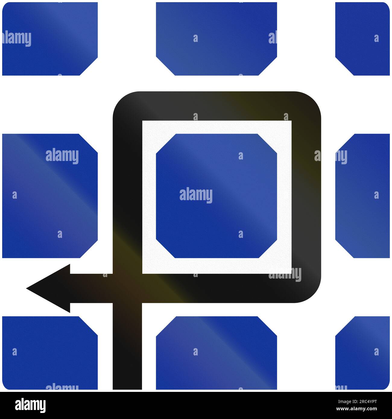 Polish traffic sign: Difficult route for turning Stock Photo - Alamy