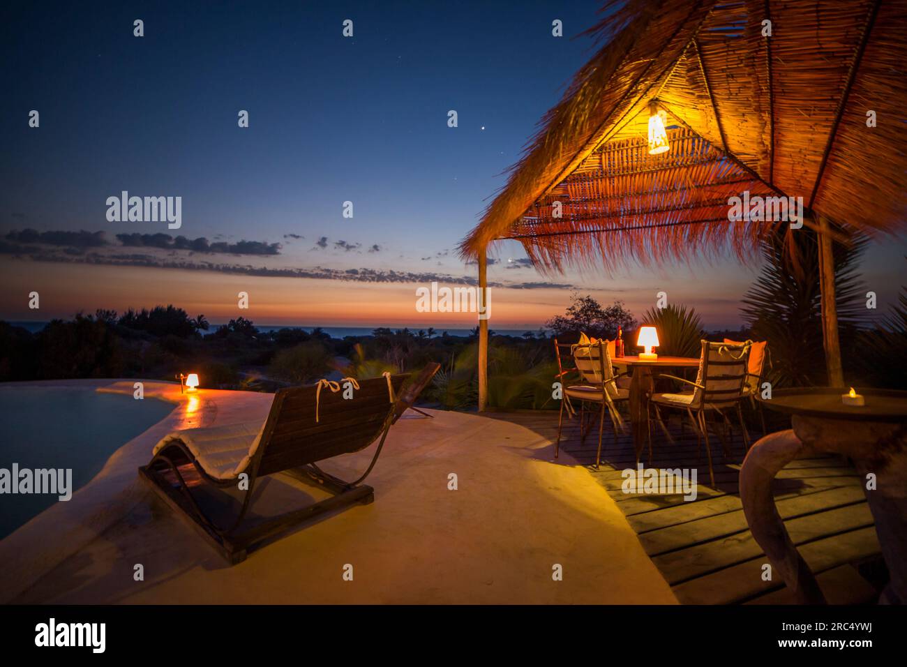 Pool lounge chairs night hi-res stock photography and images - Alamy