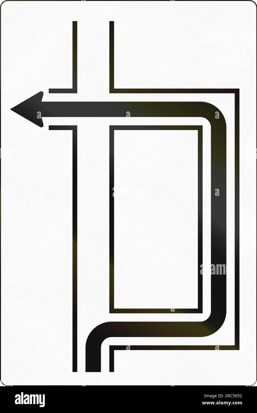 Austrian traffic sign: Difficult route for turning Stock Photo - Alamy