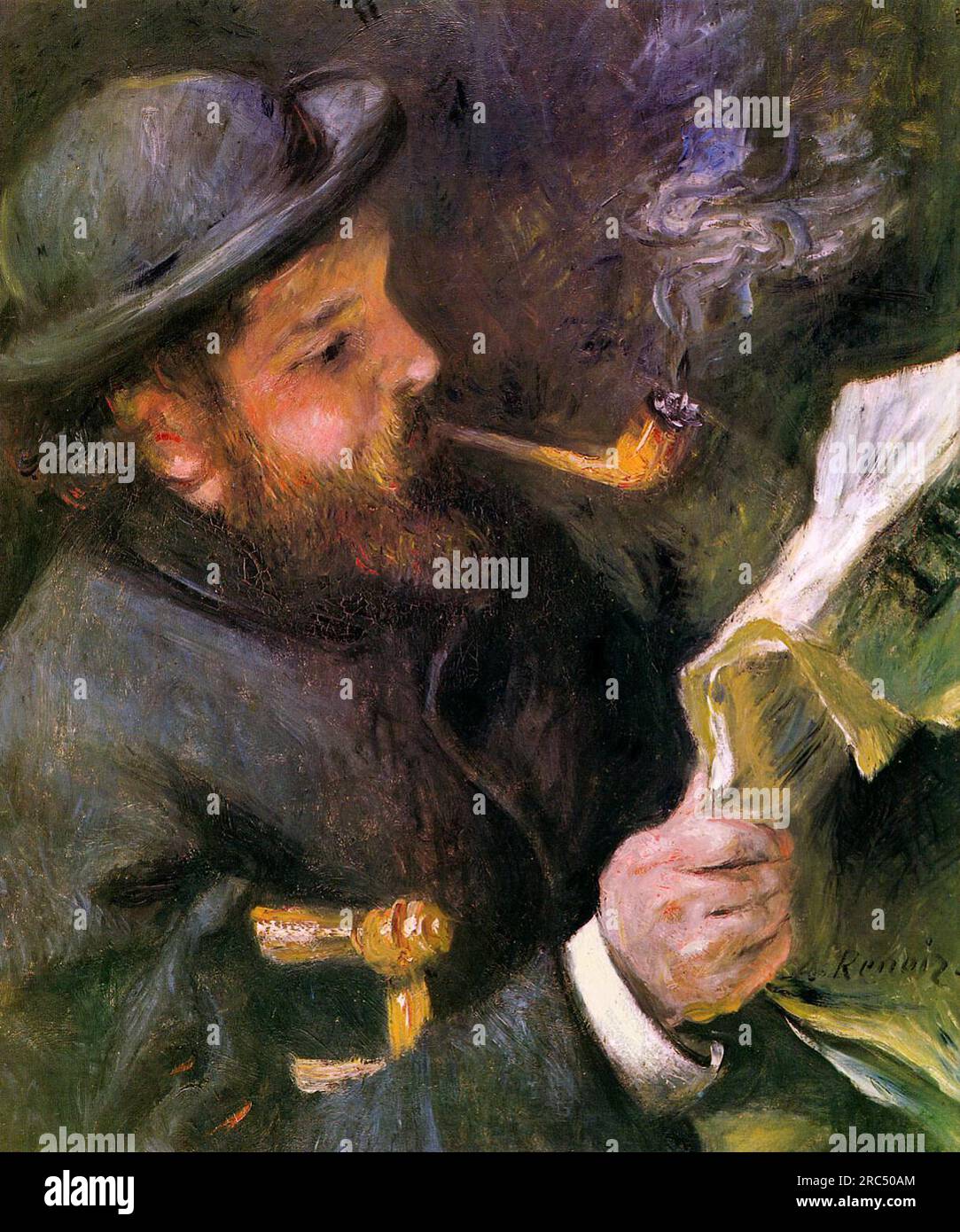 Claude Monet Reading 1872 by Pierre-Auguste Renoir Stock Photo - Alamy