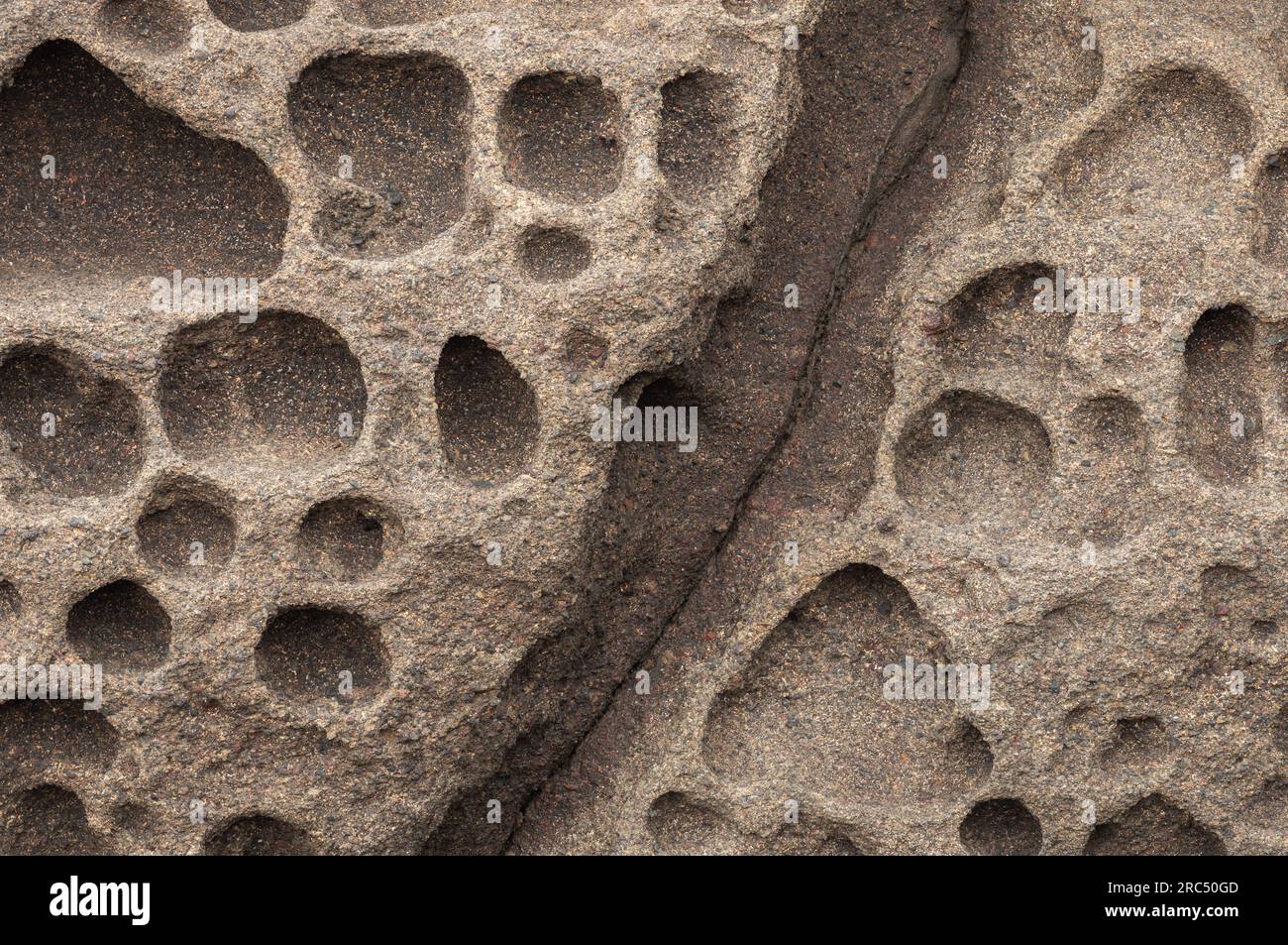 Top view of erosive pattern and texture in 'Yachat's Basalt' on the ...
