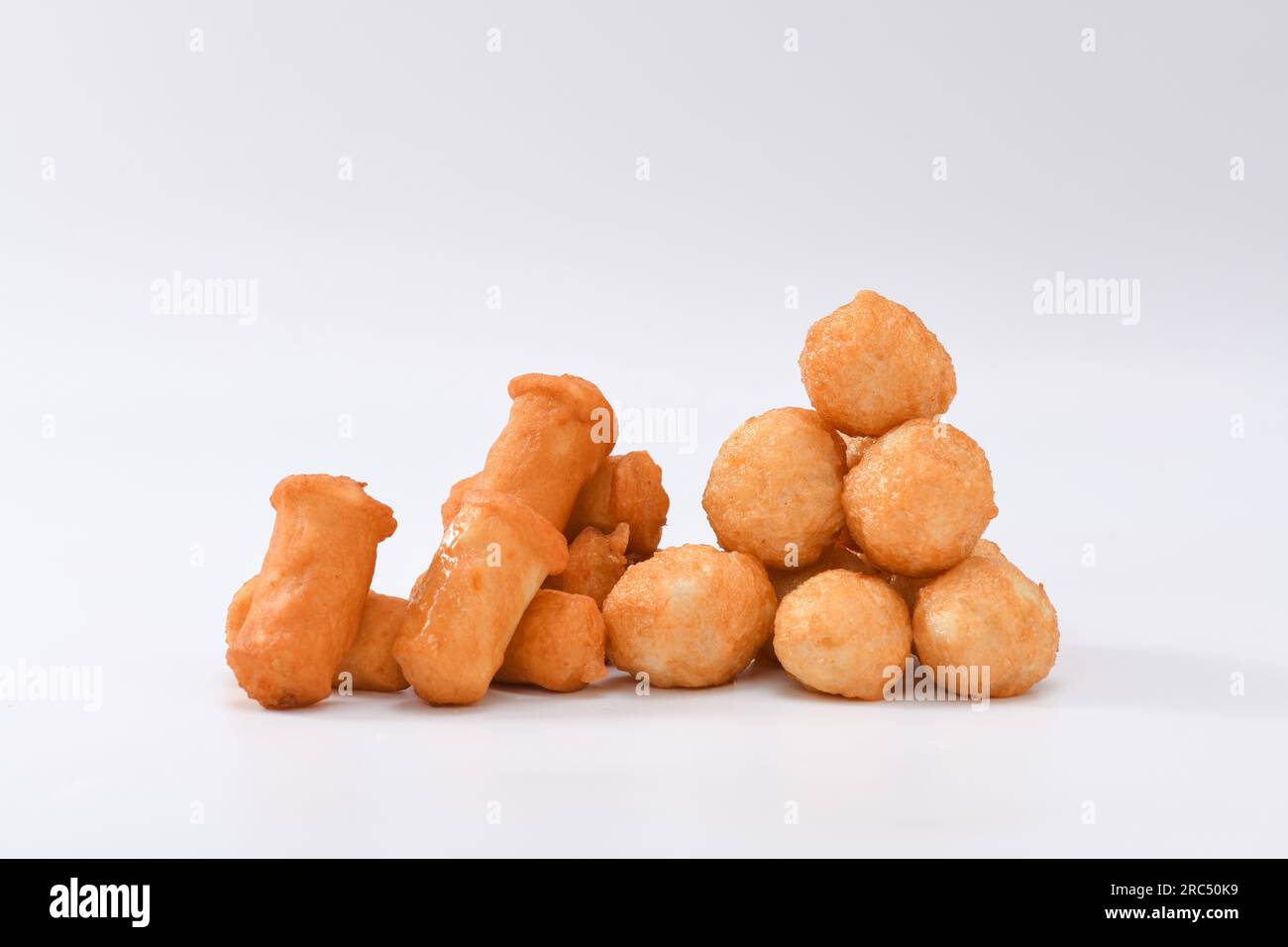 Deep fried Fish Ball,Meatball , Isolated on White Background Stock ...