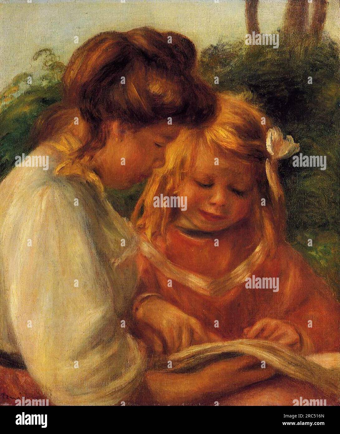 The Alphabet (Jean and Gabrielle) 1897 by Pierre-Auguste Renoir Stock ...
