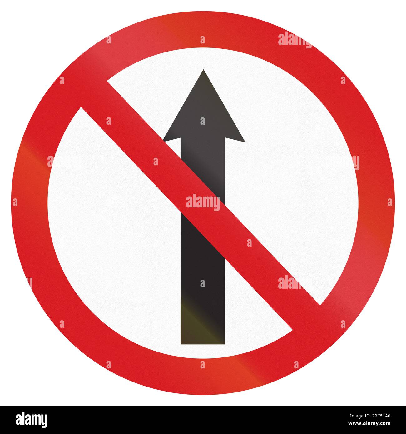 Argentinian traffic sign: No straight through Stock Photo - Alamy