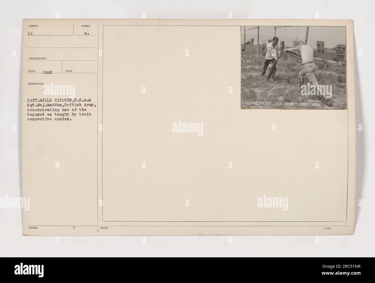 Caption: Capt. Mills Kitchen (USA) and Sgt. Major Madden (British Army ...