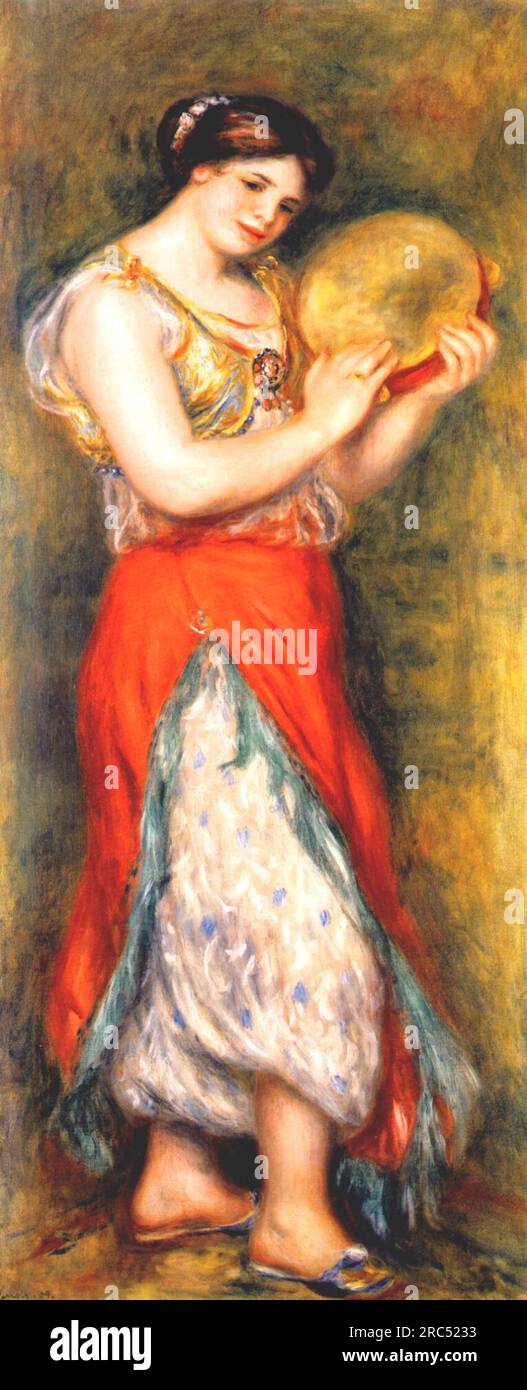 Dancer with Tambourne (Gabrielle Renard) 1909 by Pierre-Auguste Renoir ...