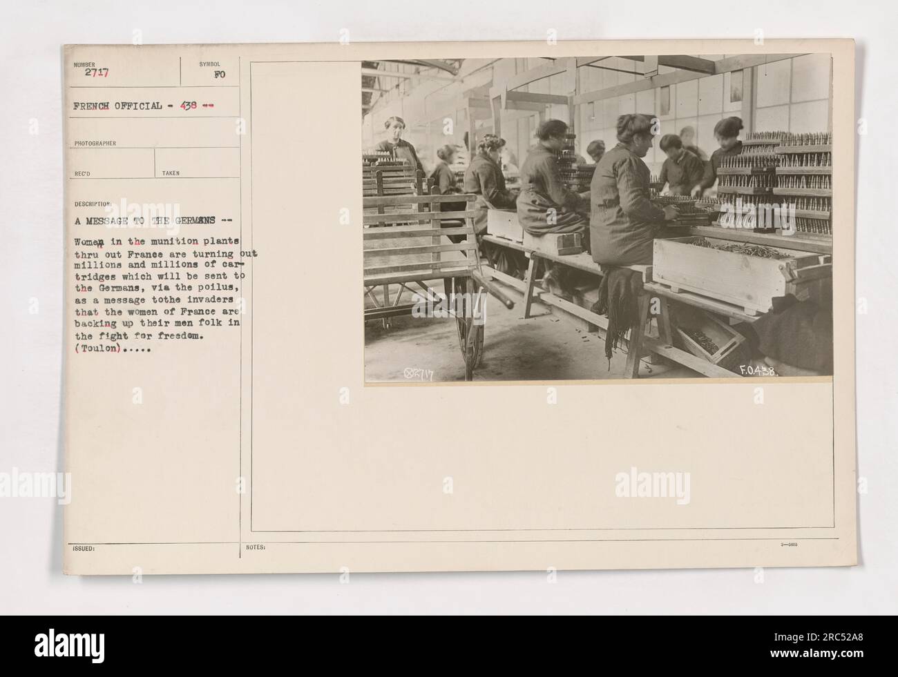 French women working in munition plants in Toulon, France, during World ...