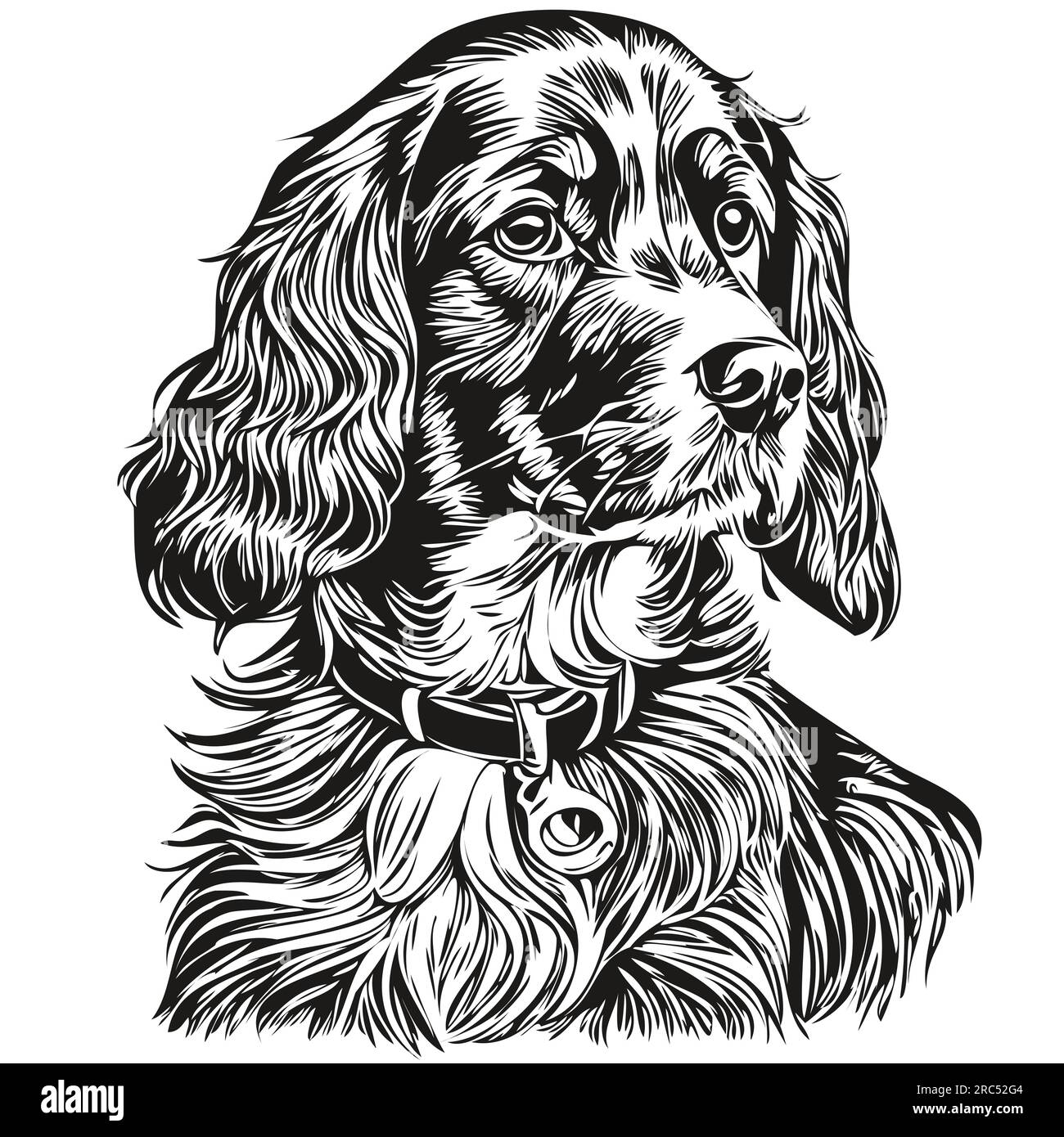 Cocker spaniel black silhouette Stock Vector Images - Alamy
