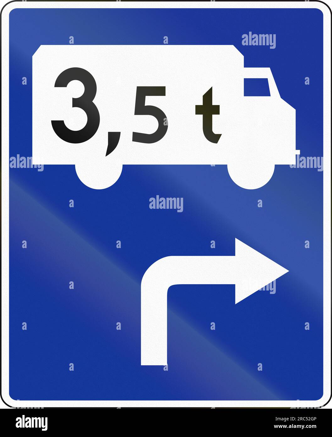 Polish road sign: Route for lorries over 3.5 tons to right Stock Photo ...