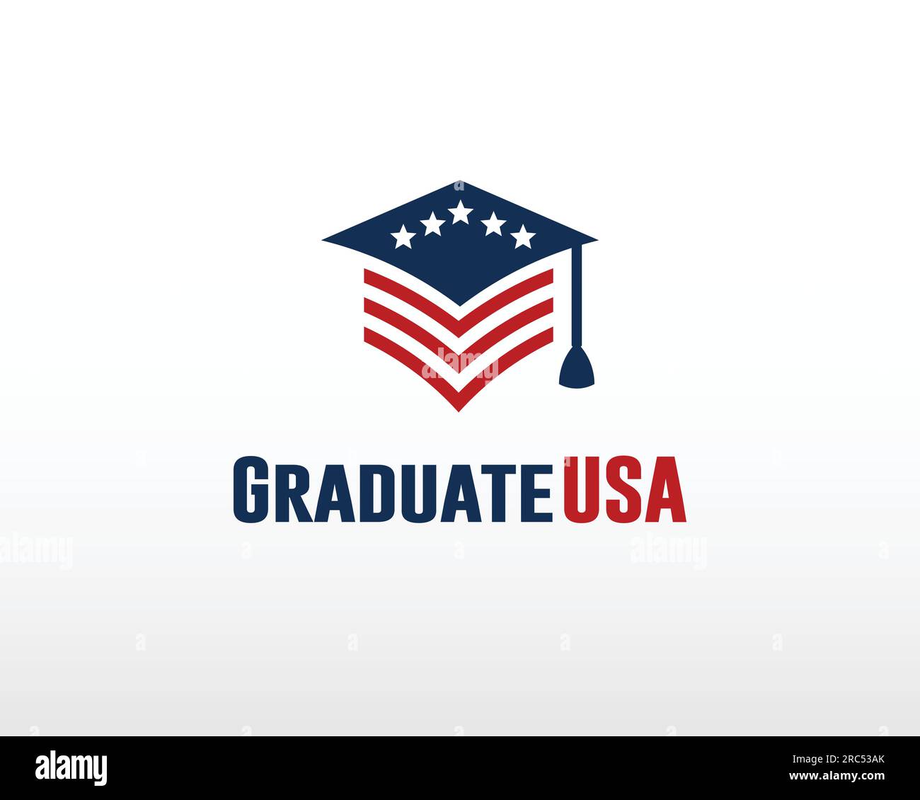 Patriotic Graduation: College hat American-colored logo symbolizing ...