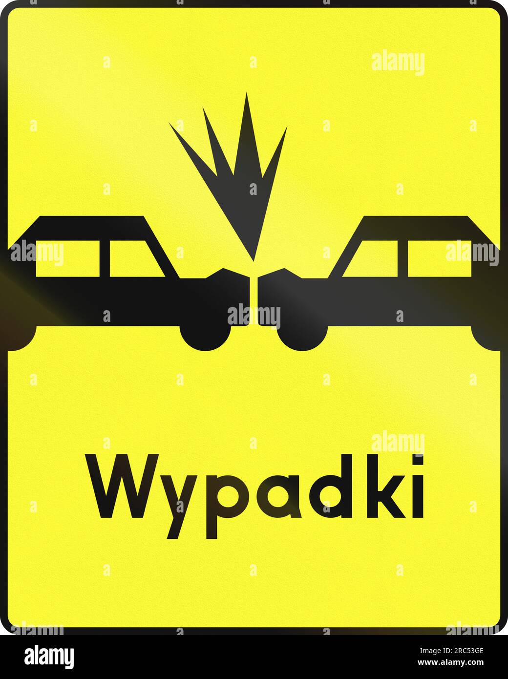 Polish road warning sign: Hazard of head-on accident with another ...