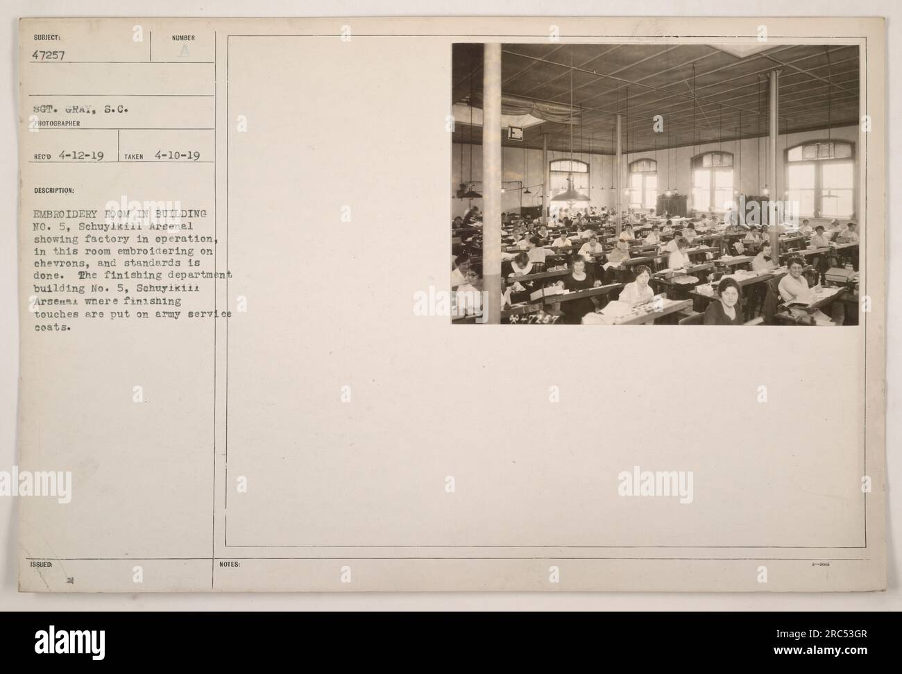 Embroidery room in building No. 5, Schuylkill Arsenal. American ...