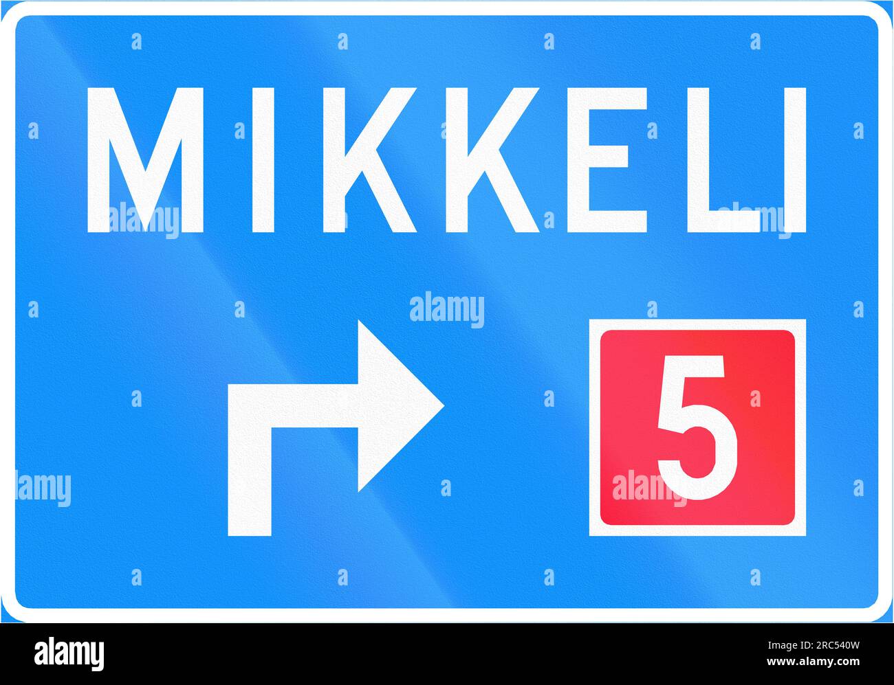 Finnish road sign no. 631. Advance direction sign (above the lane, type ...