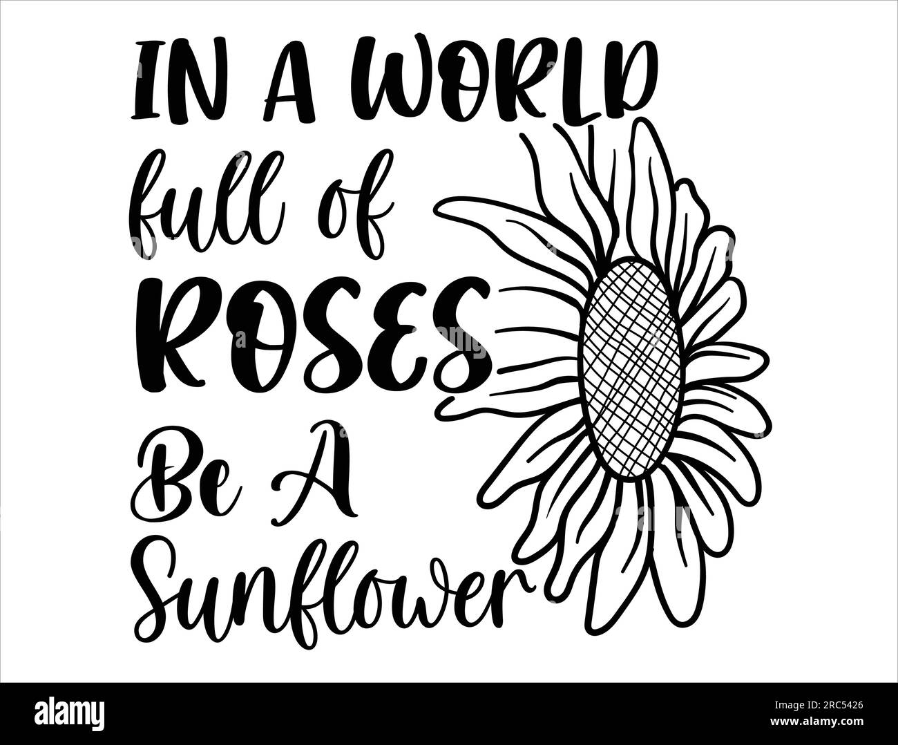 Sunflower symbol set in Black and White Stock Photos & Images - Alamy