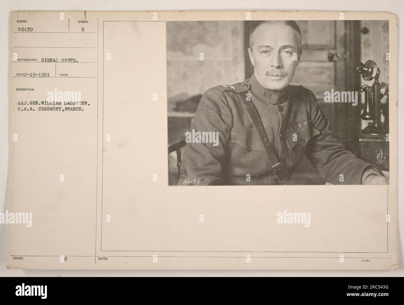 Major General William Lassiter, of the U.S. Army, pictured in Chaumont ...
