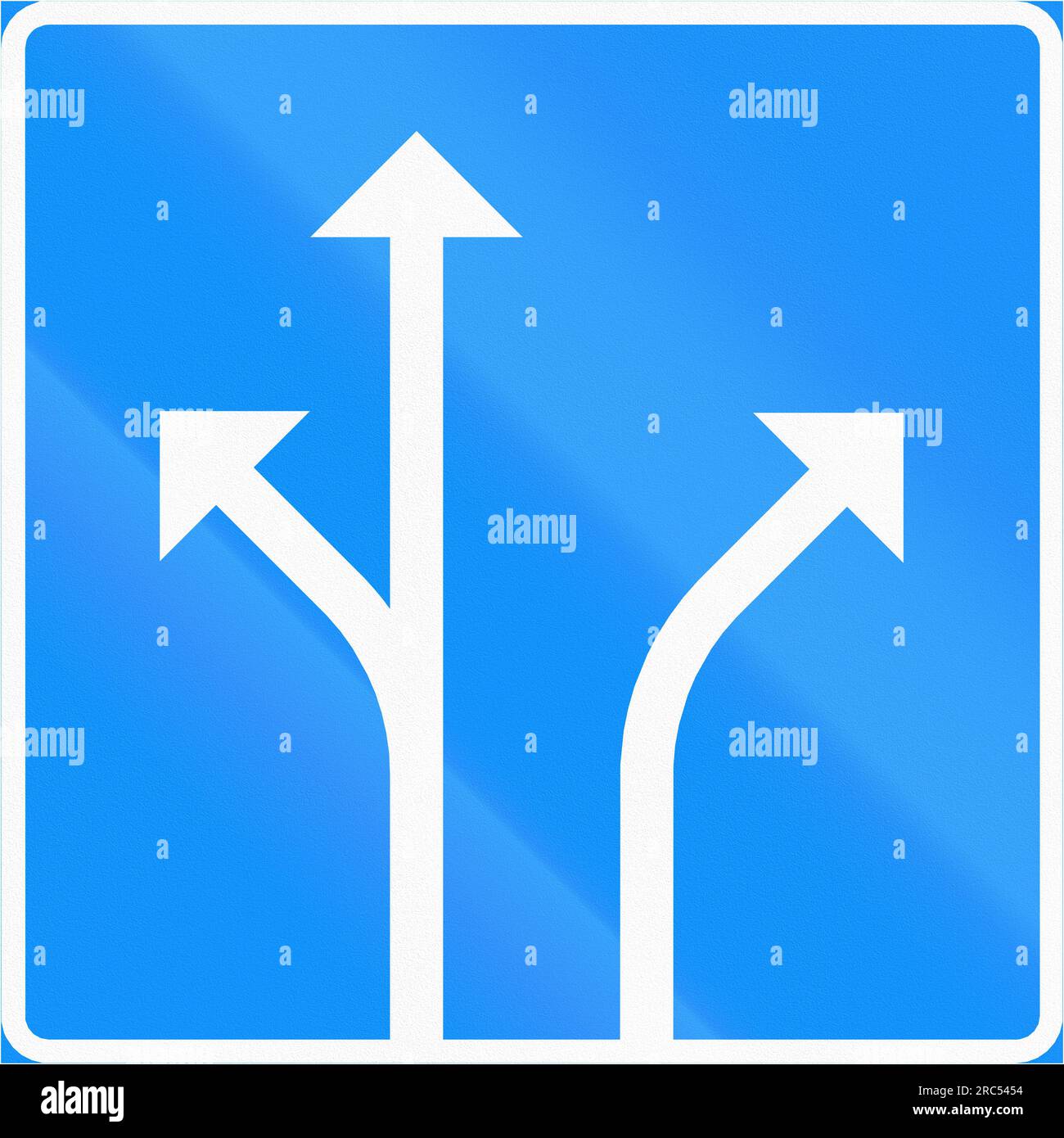 Finnish road sign no. 621. Information on traffic lanes Stock Photo - Alamy