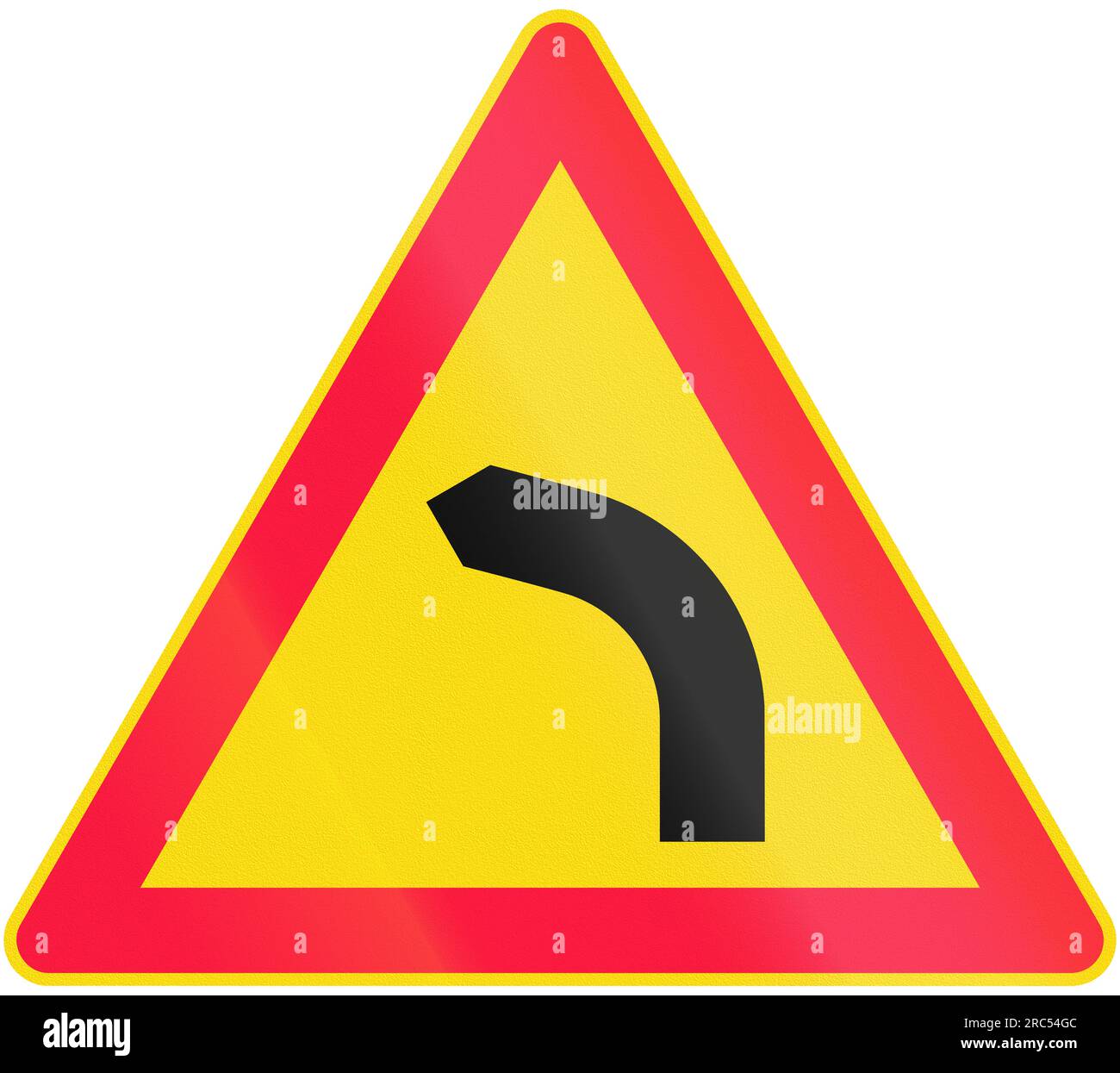 Road sign 112 in Finland - Left bend Stock Photo - Alamy