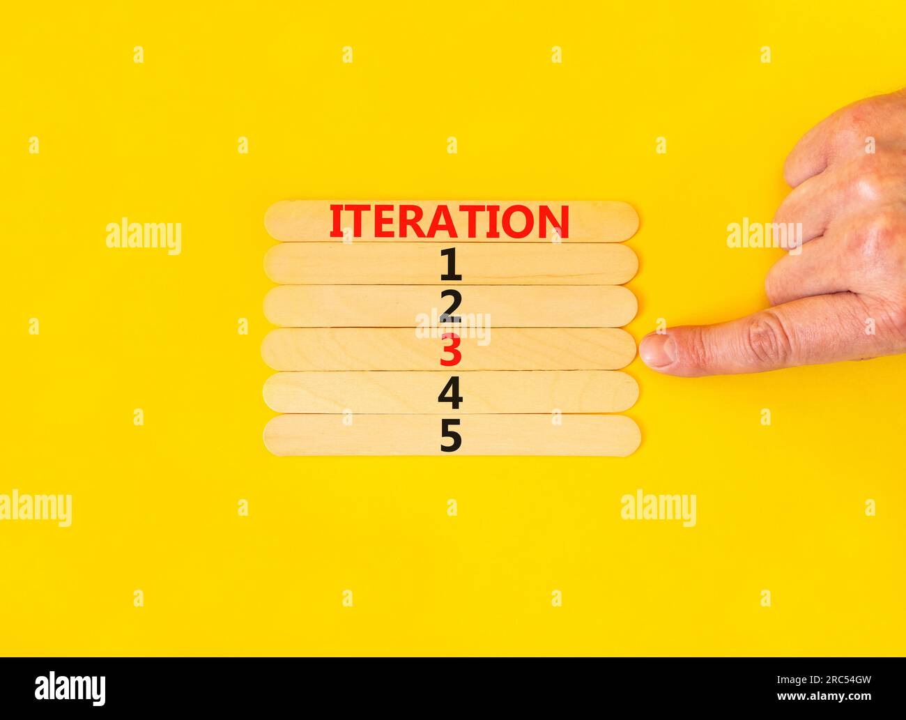 Time to iteration 3 symbol. Concept word Iteration 1 2 3 4 5 on wooden ...