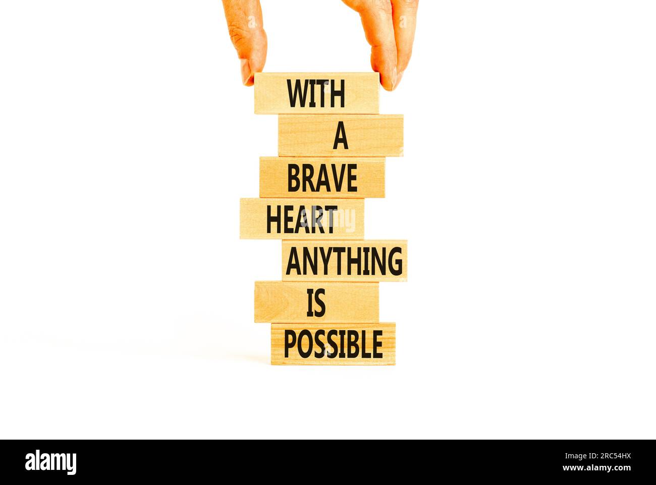 Possible symbol. Concept words With a brave heart anything is possible ...