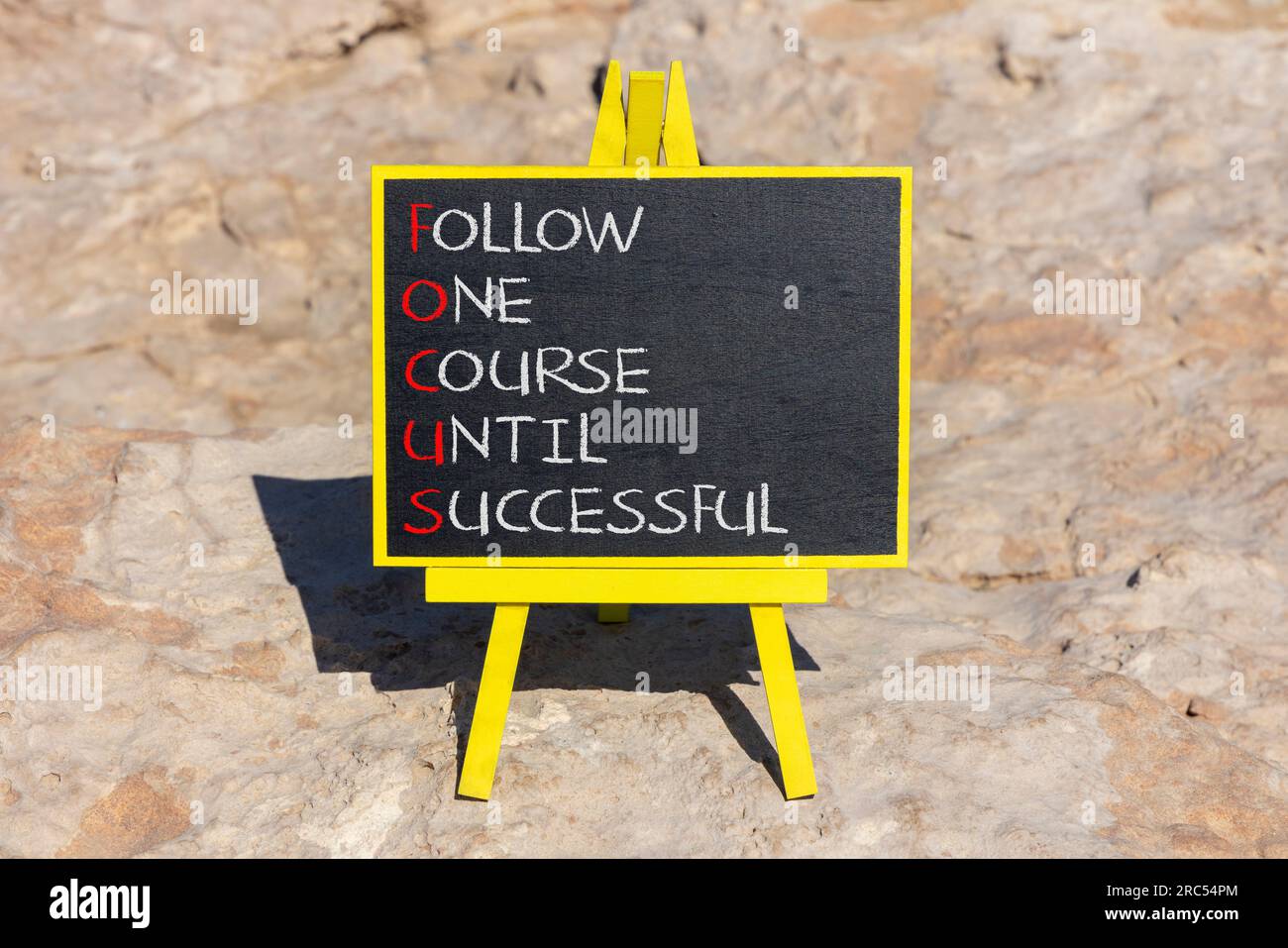 FOCUS follow one course until successful symbol. Concept words FOCUS ...