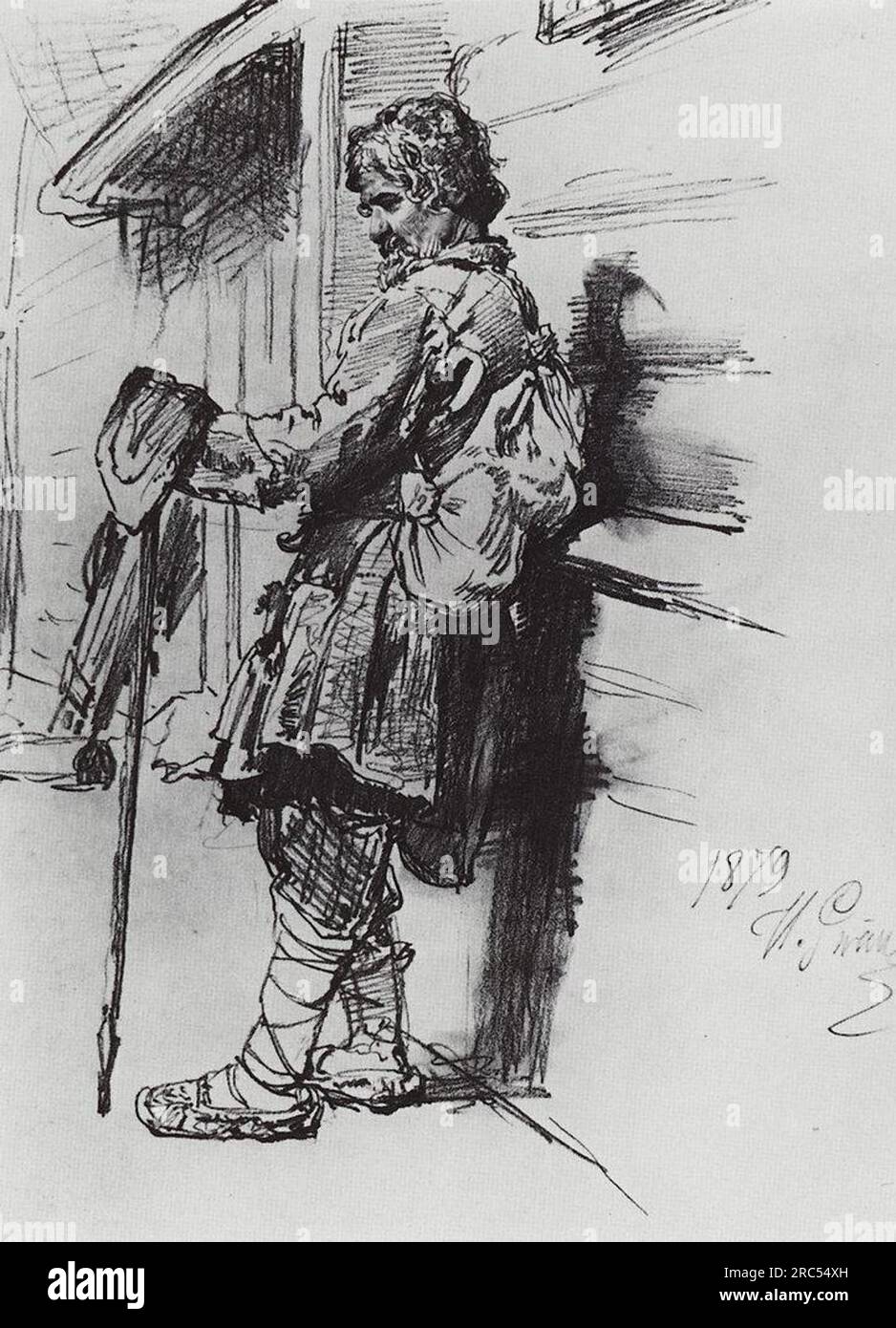Beggar sketch hi-res stock photography and images - Alamy