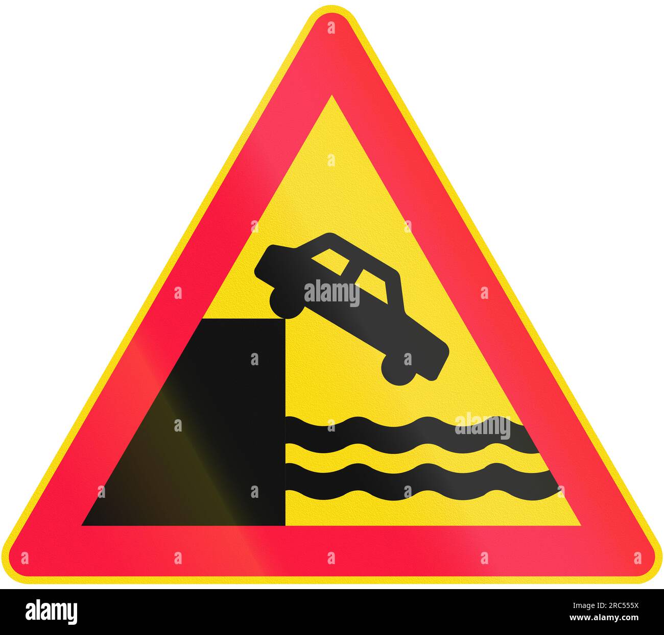 Road sign 132 in Finland - Unprotected ferry bay, quay or river bank ...