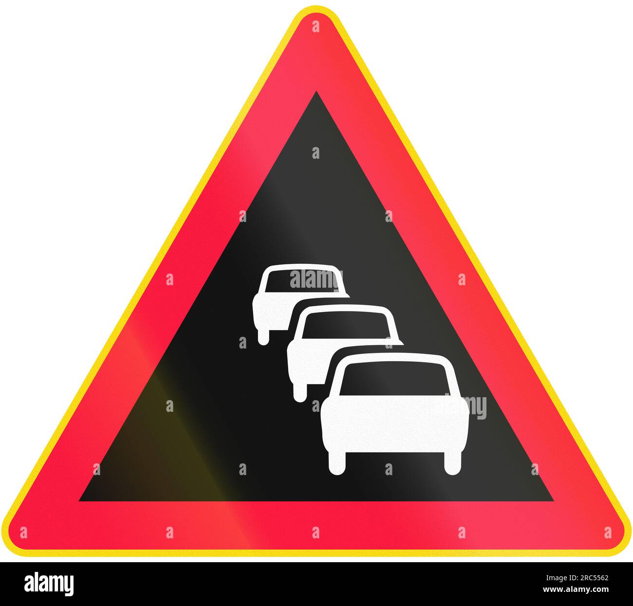 Road sign 133 in Finland - Traffic congestion likely ahead Stock Photo ...