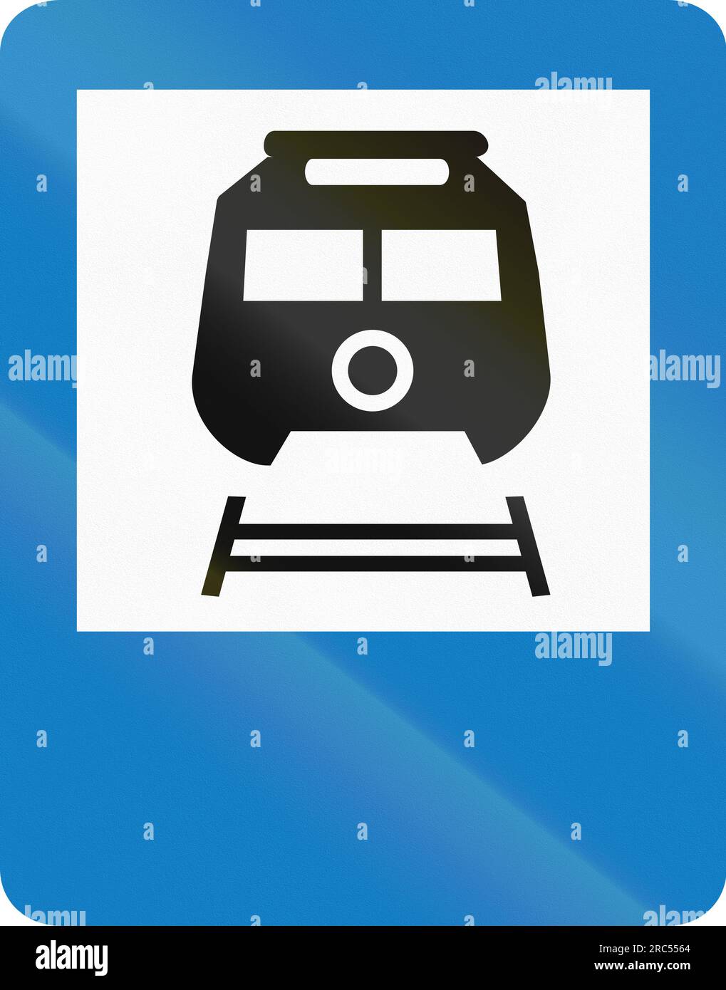 Informative road sign in Colombia: Rail transit Stock Photo - Alamy