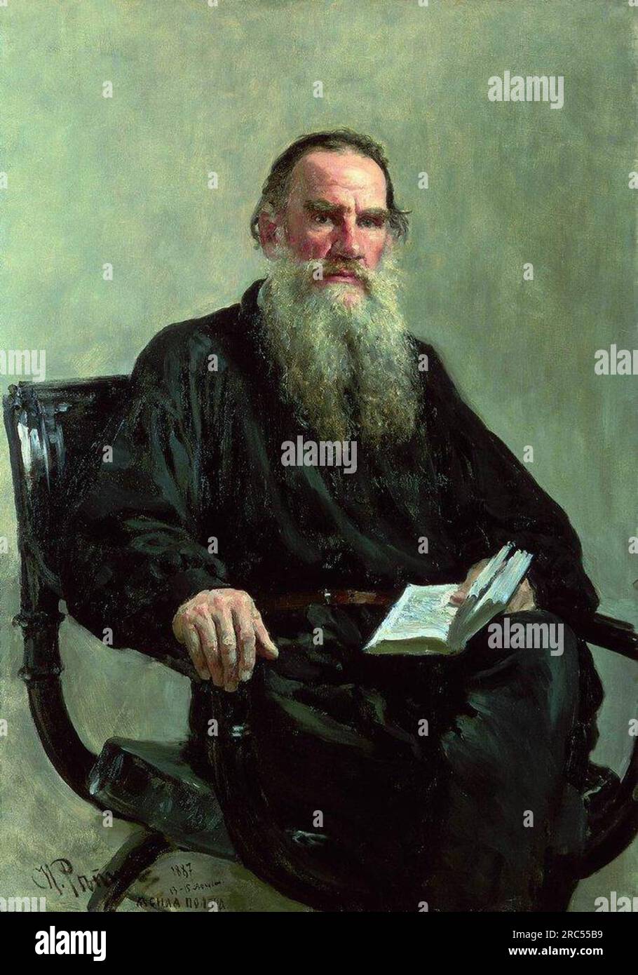 Portrait of Leo Tolstoy 1887 by Ilya Repin Stock Photo - Alamy