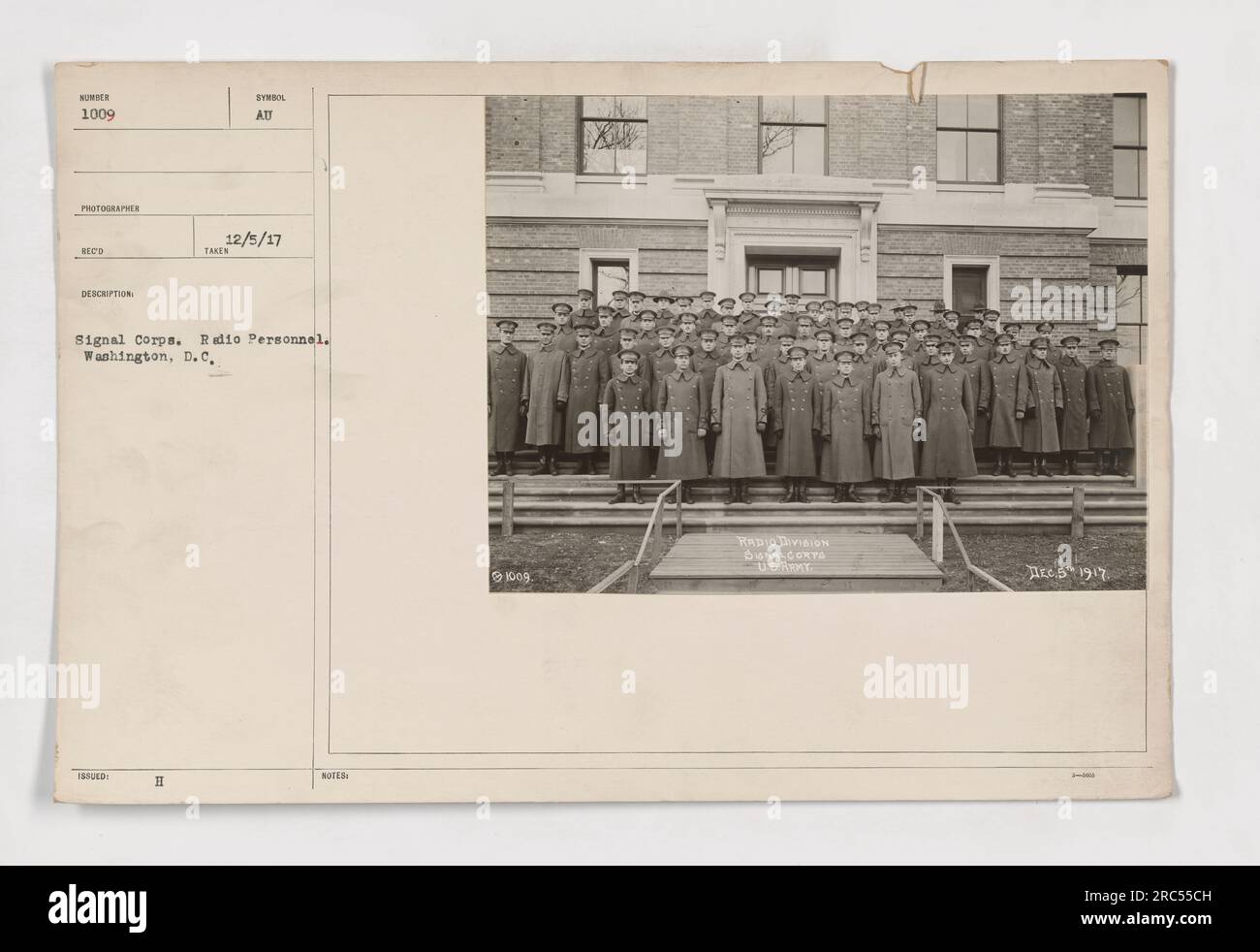 Group photo of Signal Corps radio personnel in Washington, D.C. The ...