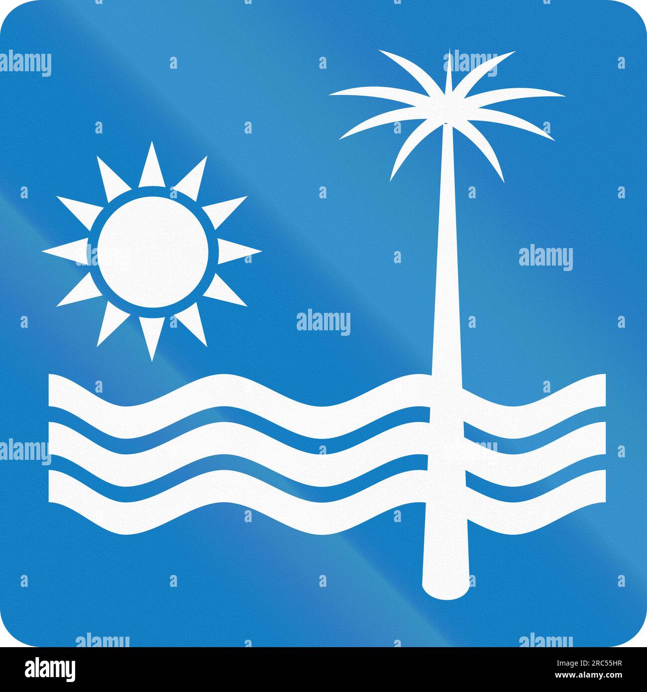 An informative road sign in Colombia: Beach Stock Photo - Alamy
