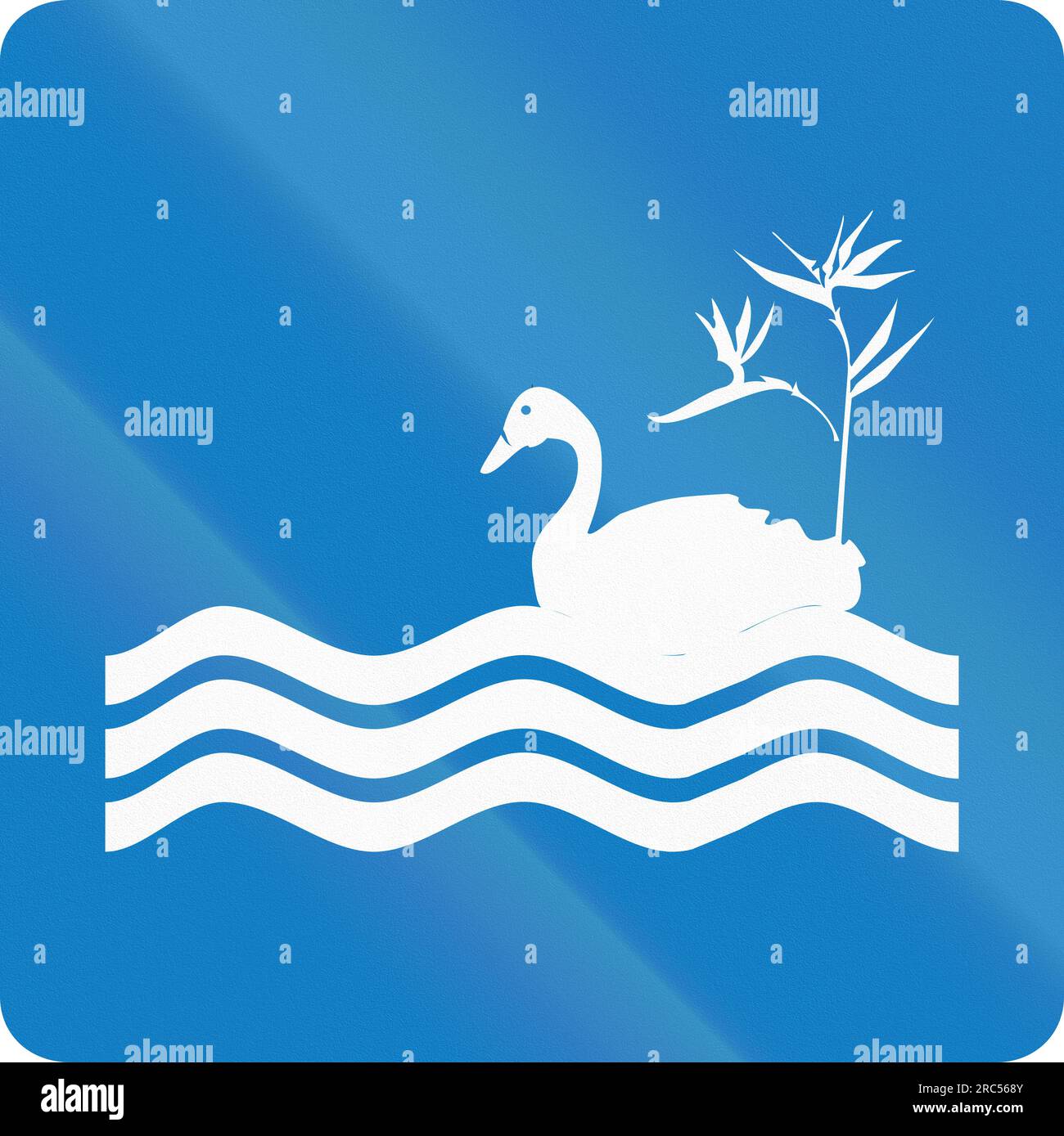 An Informative road sign in Colombia: Lake Stock Photo - Alamy